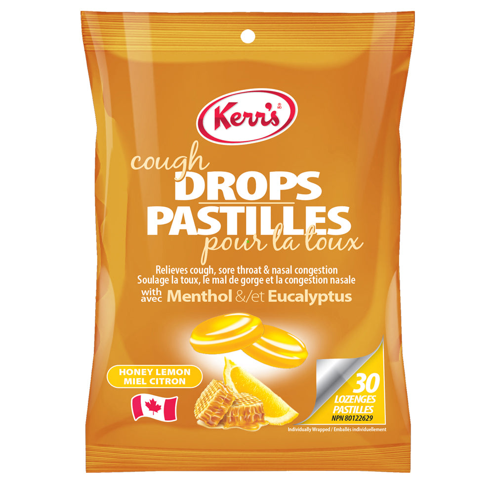 Honey Lemon Menthol Eucalyptus Cough Drops 30 Count – Kerr's Candy
